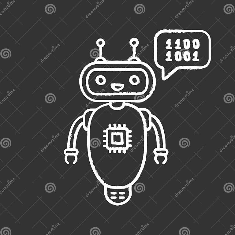 Chatbot Coding Chalk Icon Stock Vector Illustration Of Artificial 175555158