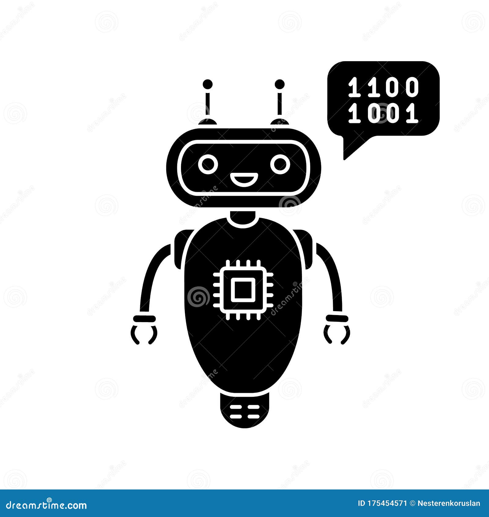 Chatbot Coding Glyph Symbol Vektor Abbildung - Illustration von ...
