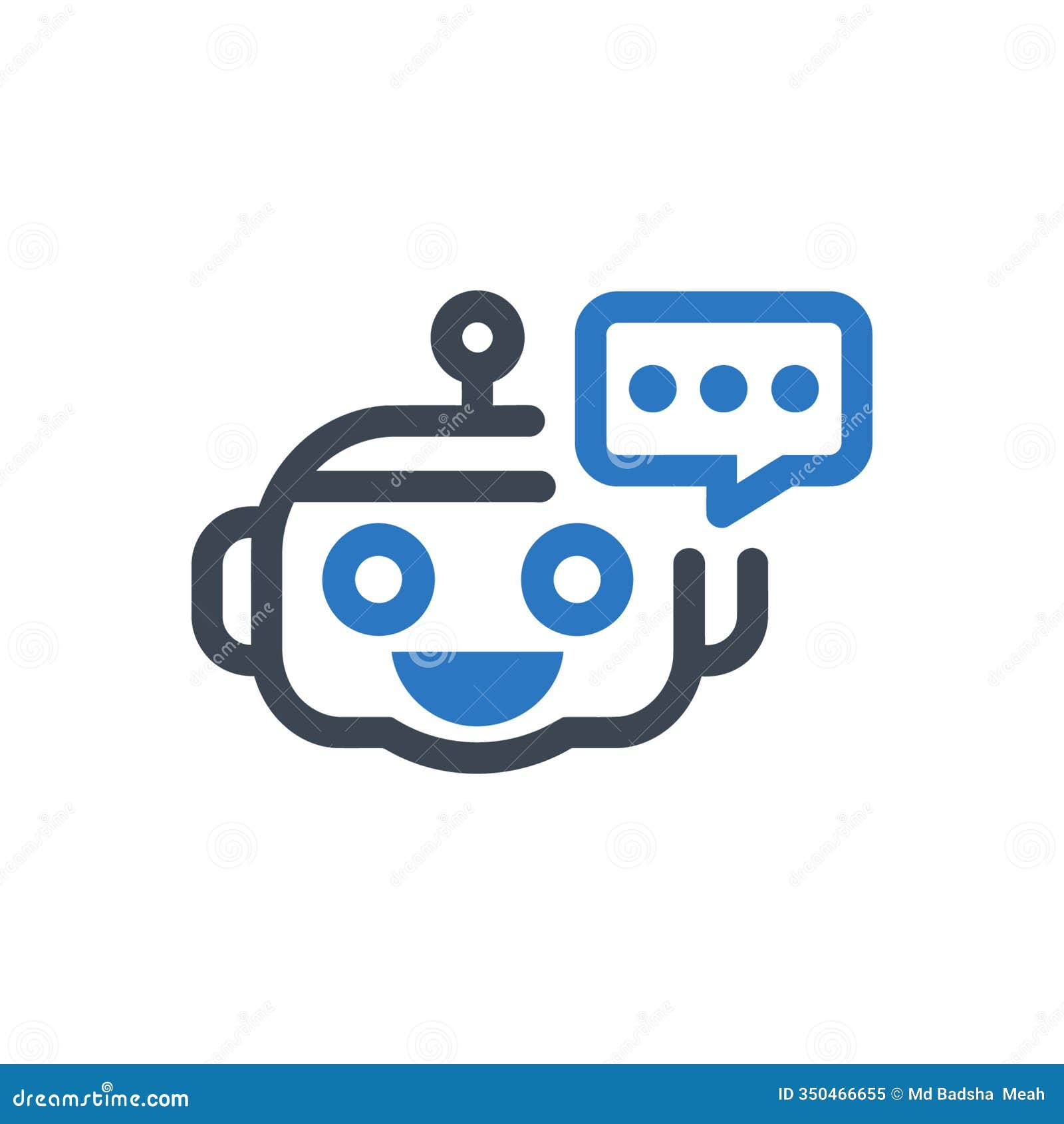 Ai Chatbot Communication With Woman With Tablet Vector Illustration ...