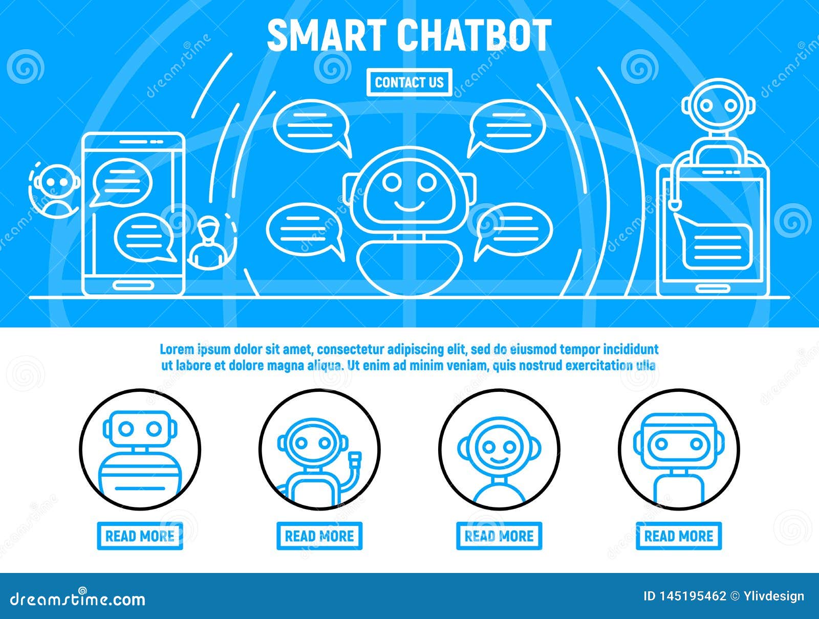 Chatbot Concept Background, Outline Style Stock Vector - Illustration ...