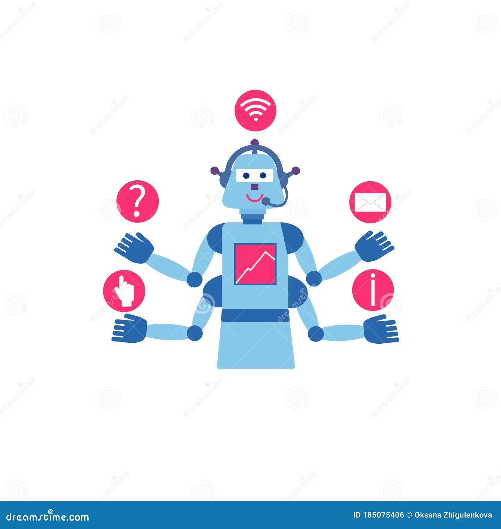 Chatbot Concept. Bot Answers Questions from Several Users at the Same ...