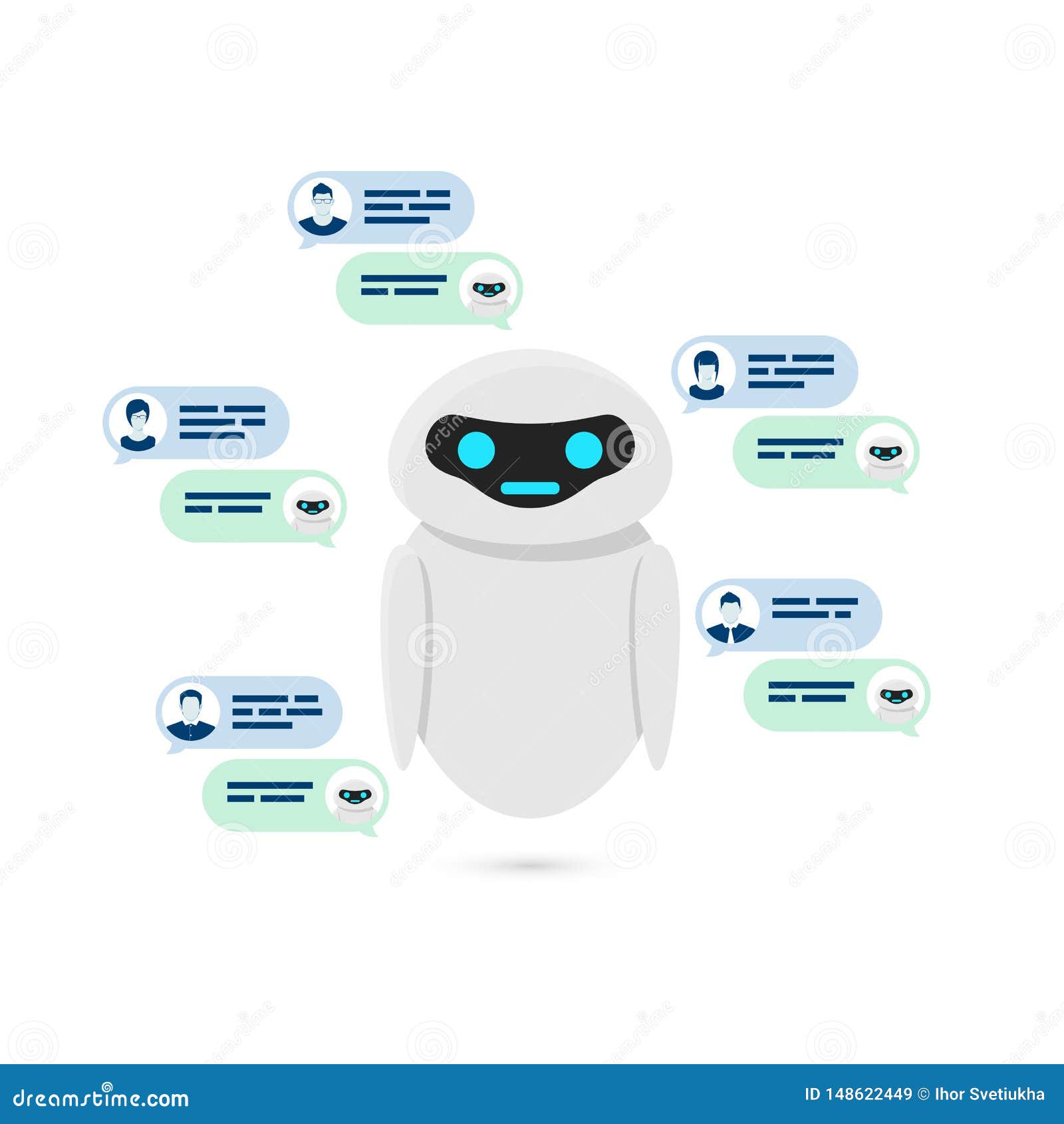 Chatbot Concept. Bot or Robot Give Answer for User Quastion Stock ...