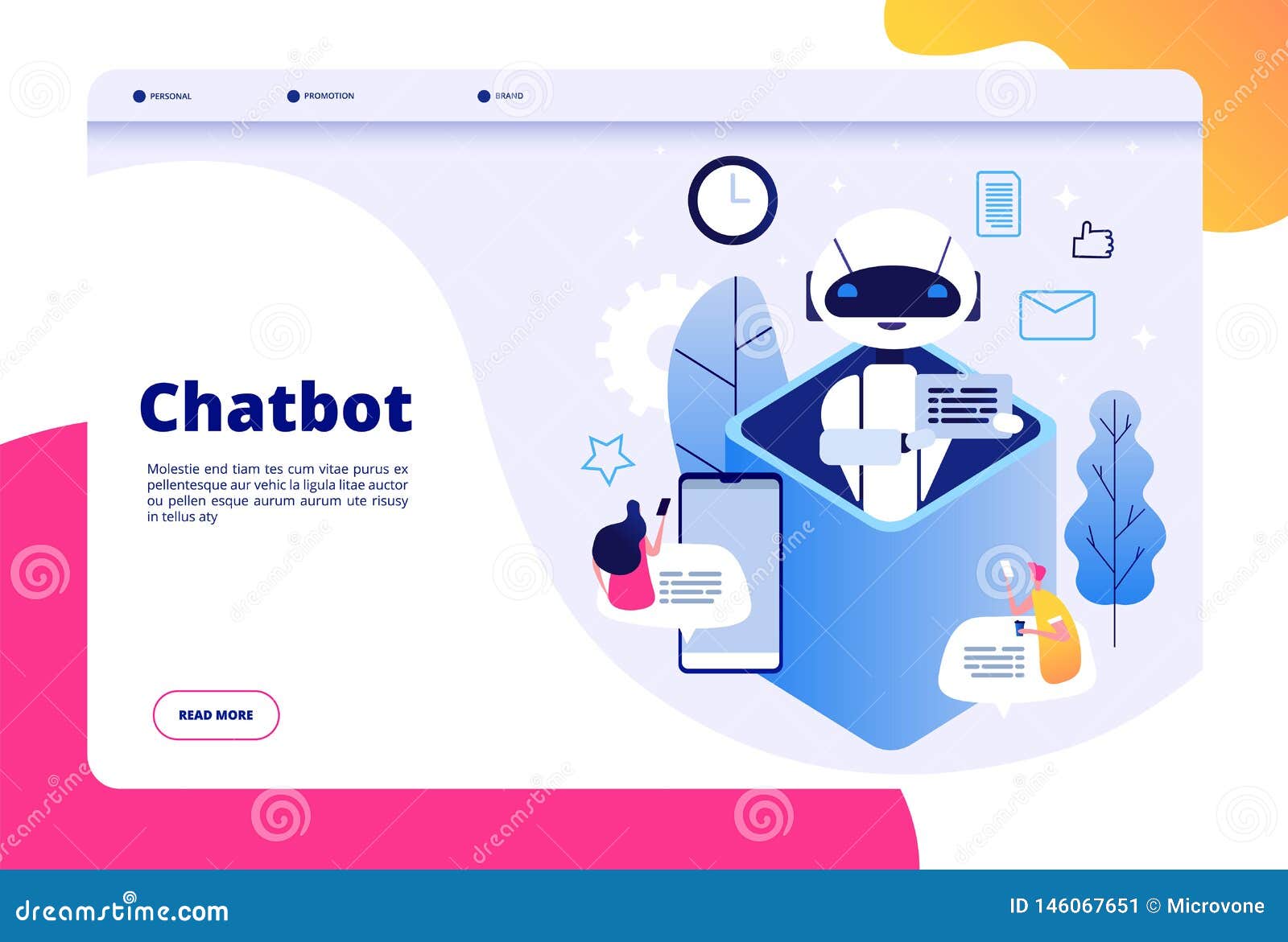 Chatbot Concept. Chat with Android Woman Man Talking with Mobile Phone ...