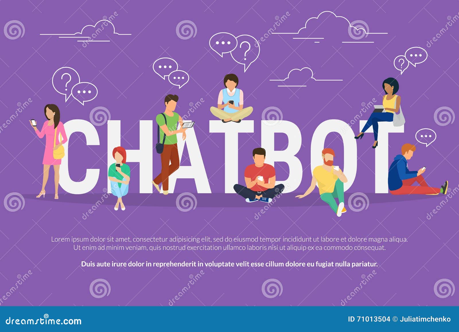 Chatbot Concept. Man Chatting With Chat Bot On Smartphone. Vector ...