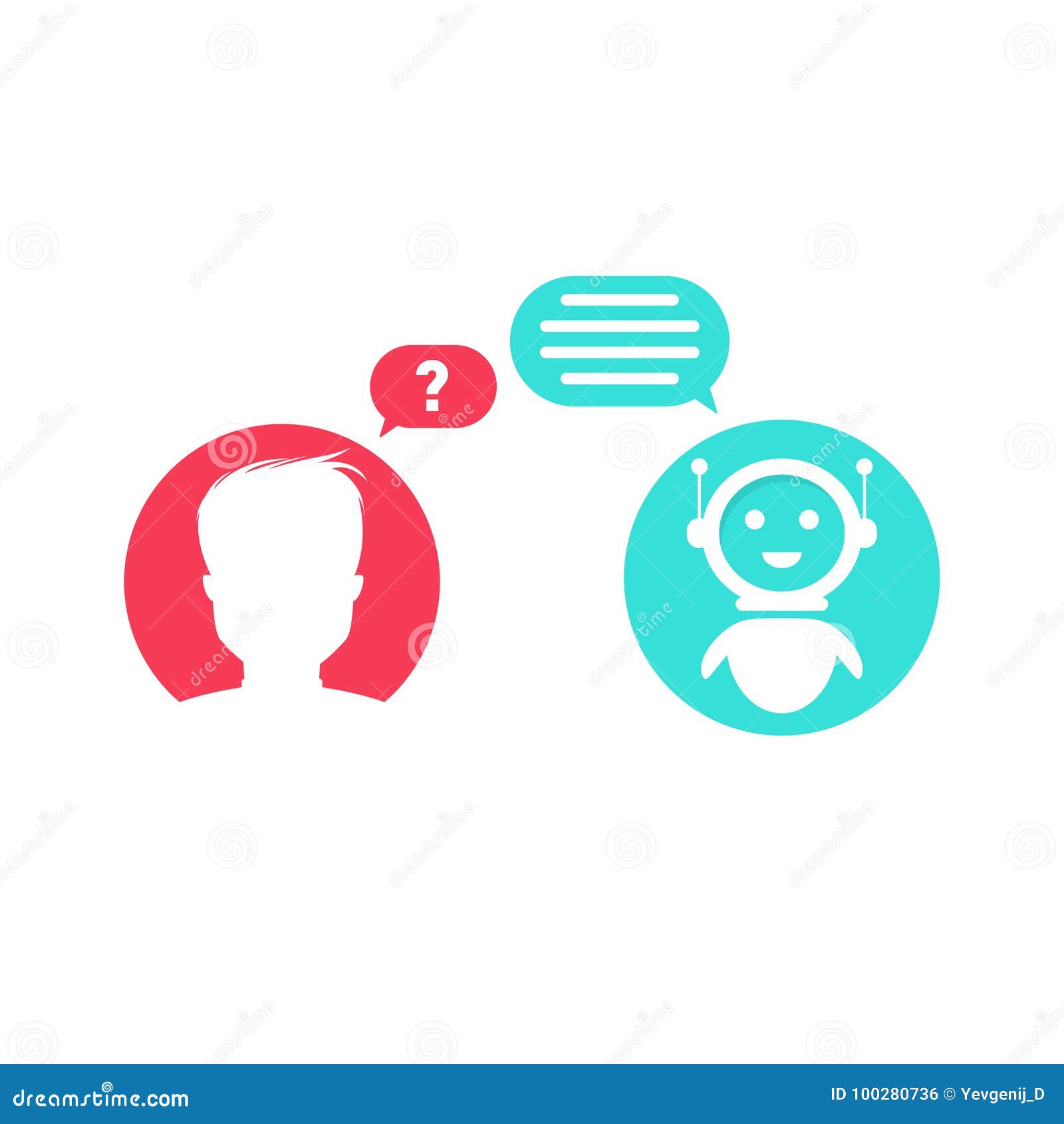Chatbot Concept. Man is Asking Question To Chatbot Stock Vector ...