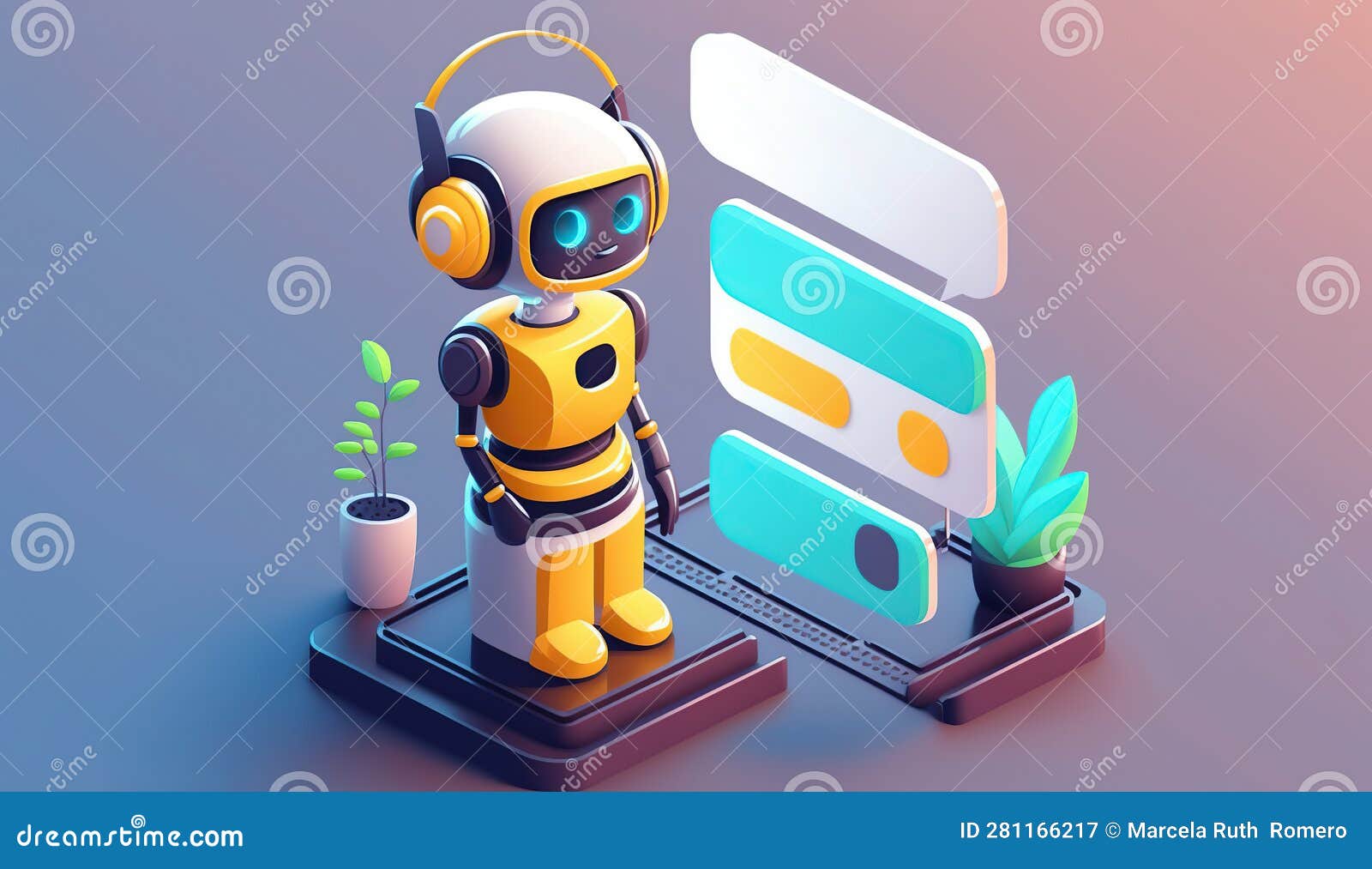 Chatbot Conversation Assistant. Generative AI Stock Illustration ...