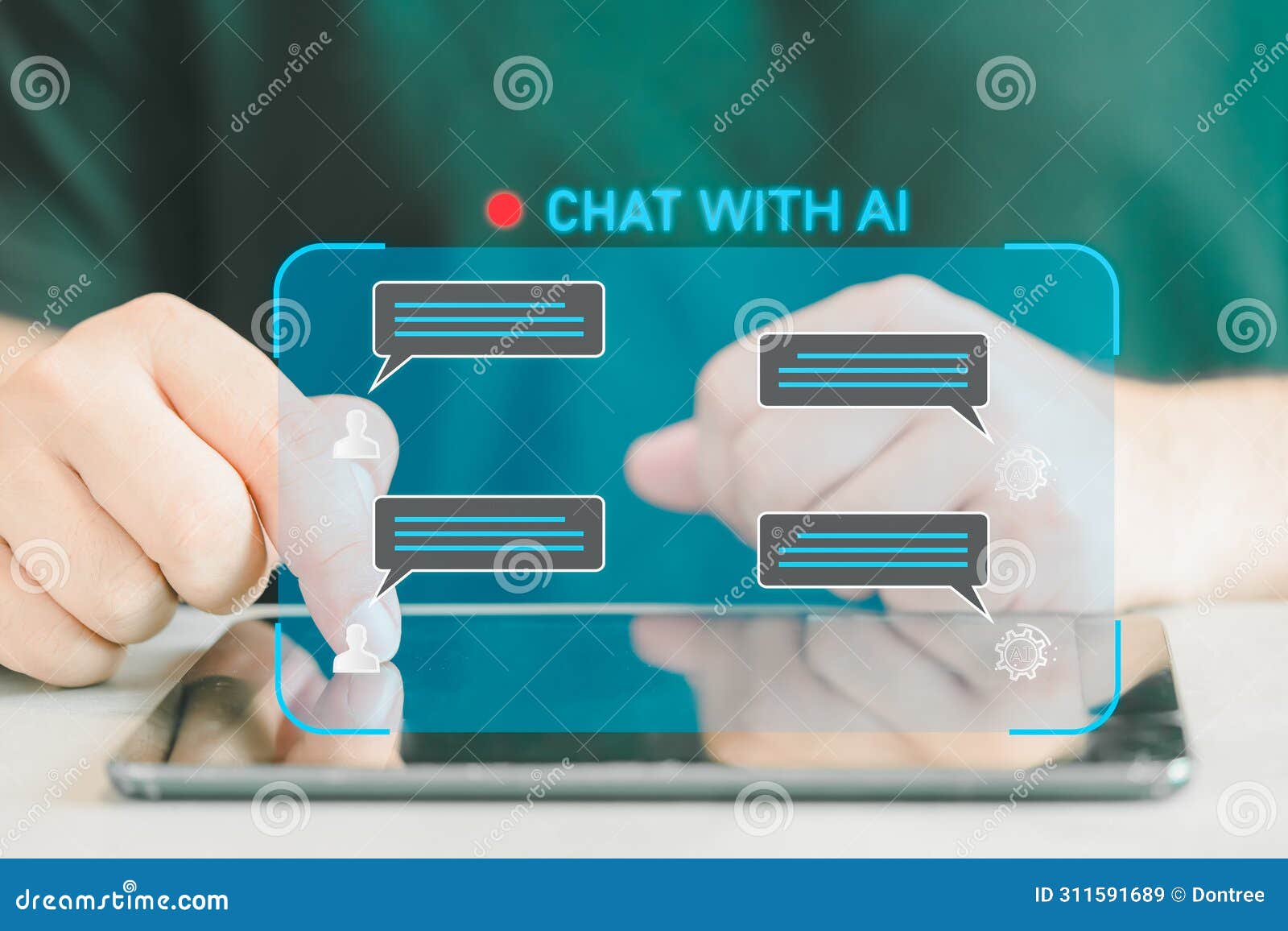 Chatbot Conversation Assistant. Person Using Online Customer Service ...