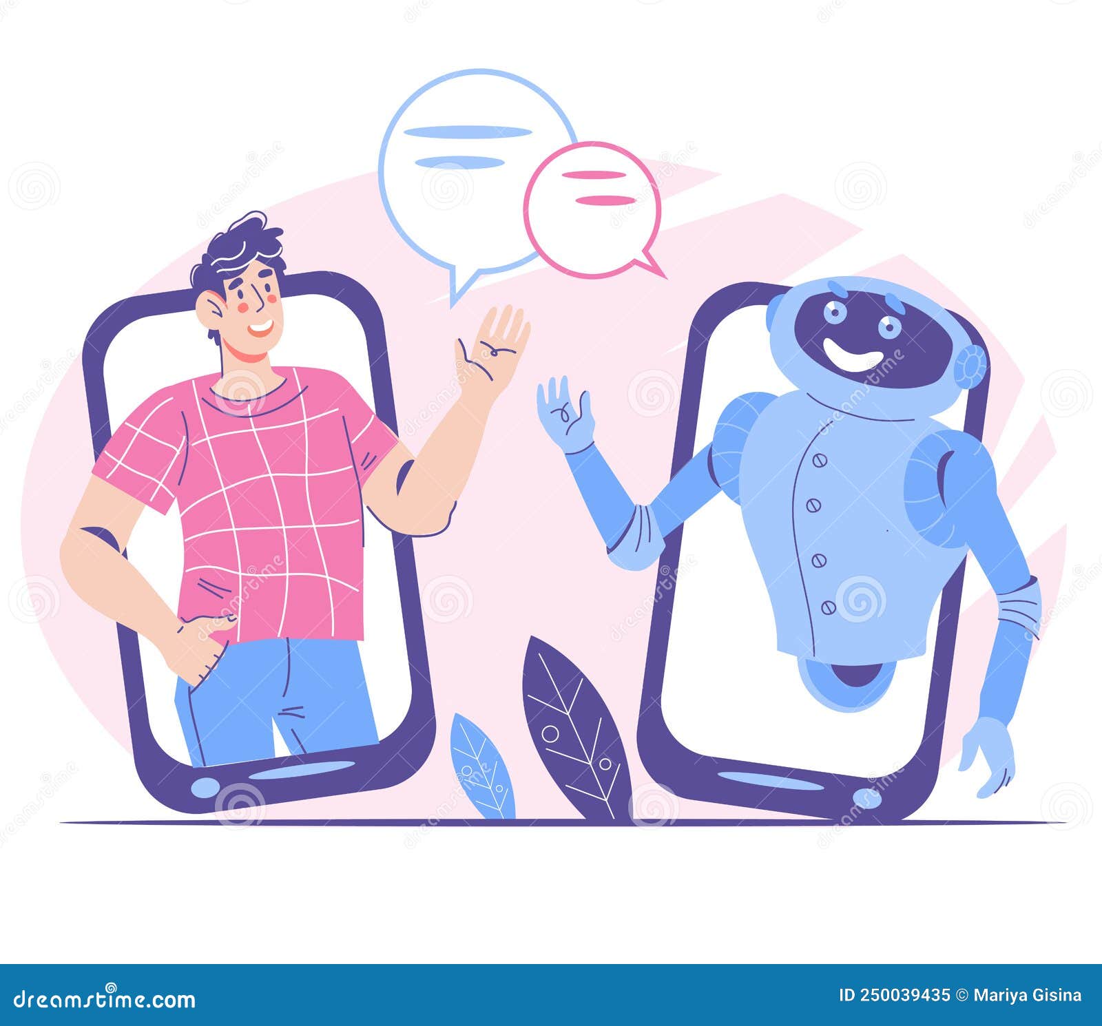 Chatbot Conversation With Client Banner Flat Vector Illustration ...