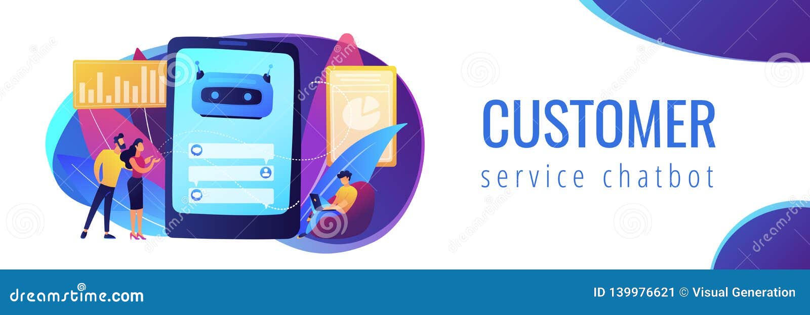 Chatbot Customer Service Concept Banner Header. Stock Vector ...
