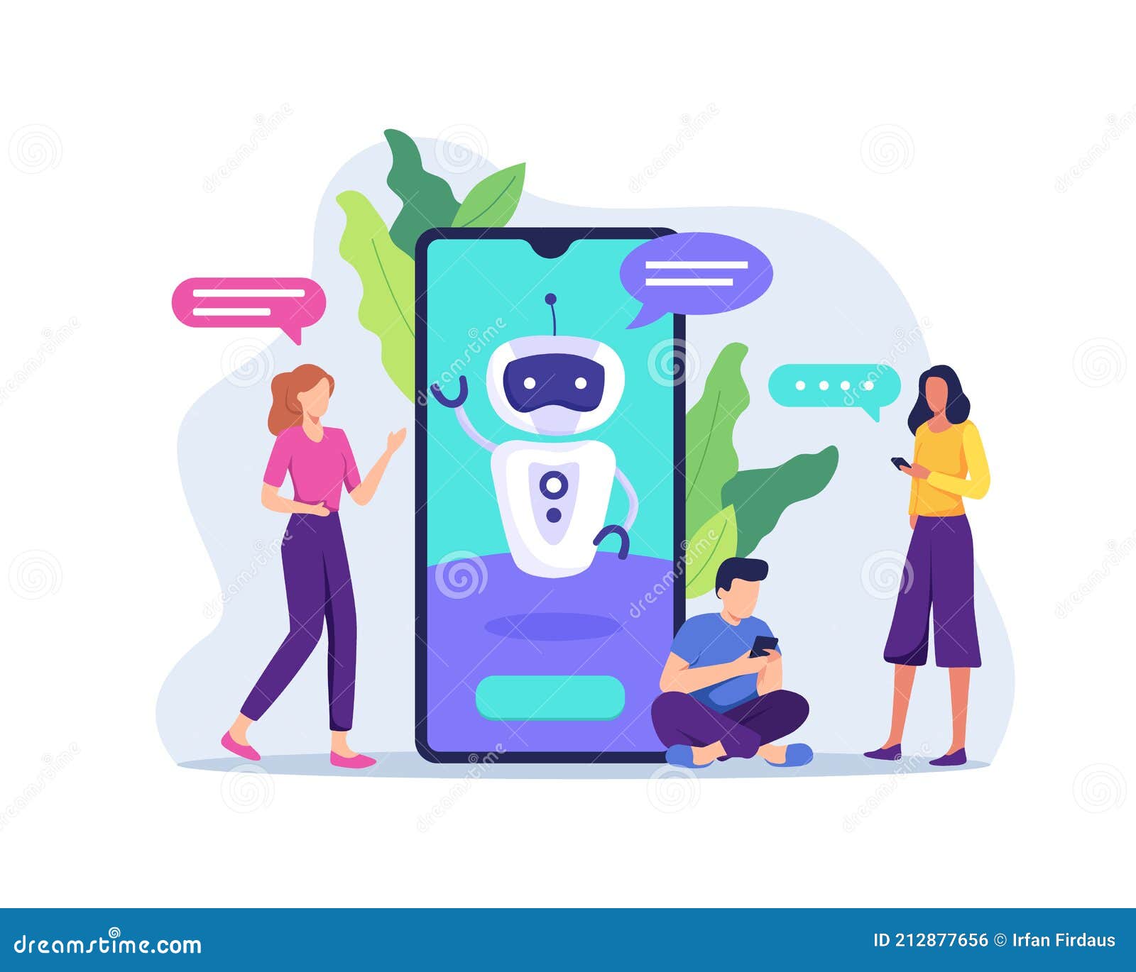 Chatbot Customer Service Illustration Stock Vector - Illustration of ...