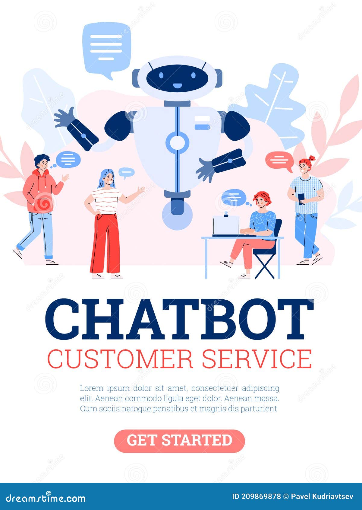 Chatbot Customer Service a Vector Banner or Poster with Text Stock ...