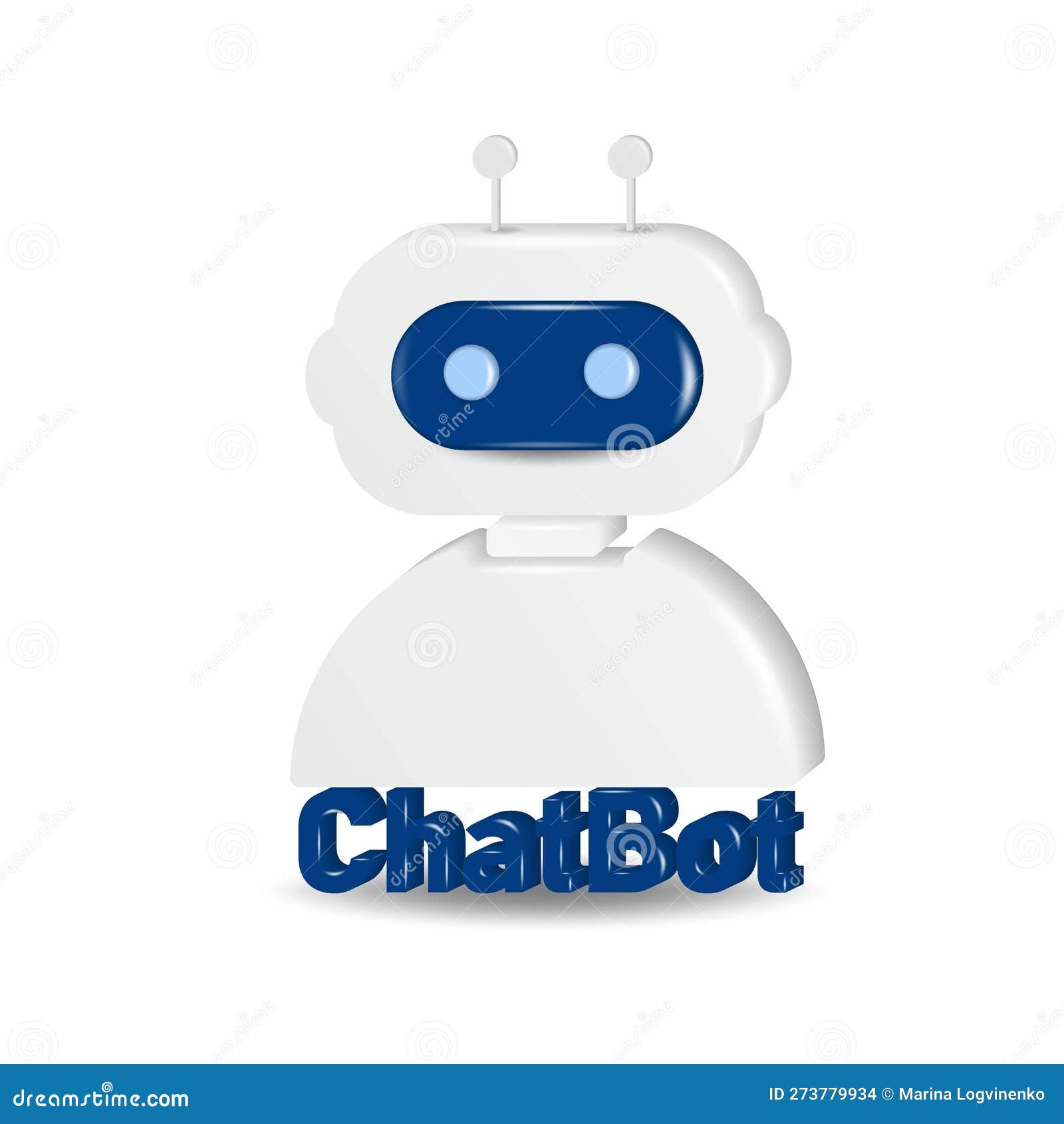 Chatbot 3d Icon. Smiling Robot in Headphone Stock Vector - Illustration ...