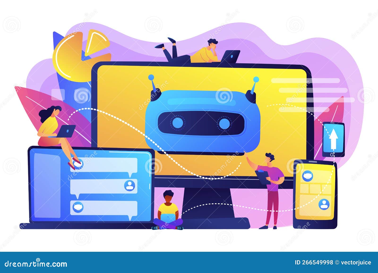 Chatbot Development Platform Concept Vector Illustration Stock Vector ...