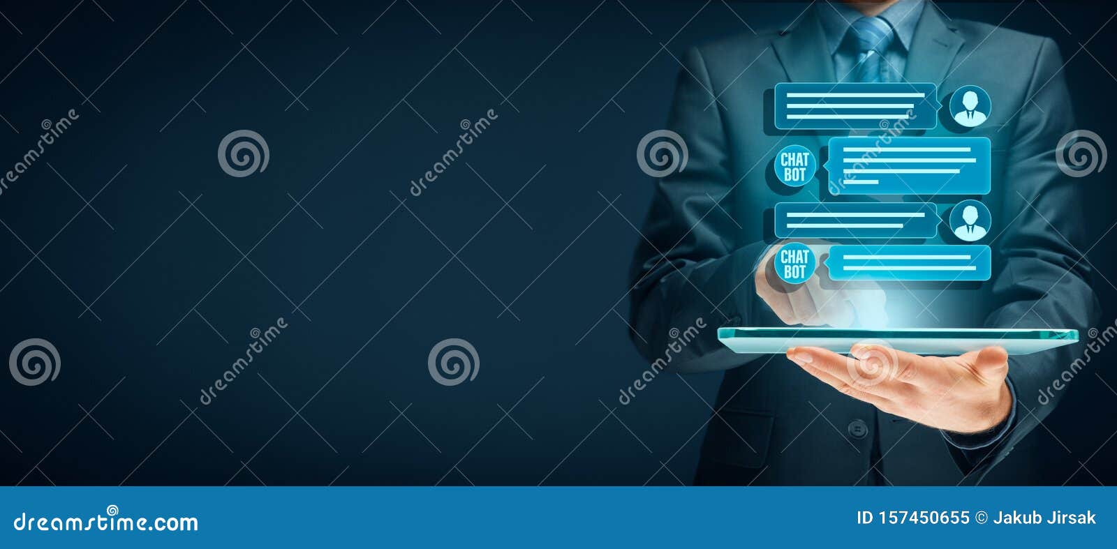 Chatbot Digital Tablet Artificial Intelligence Communication Stock ...