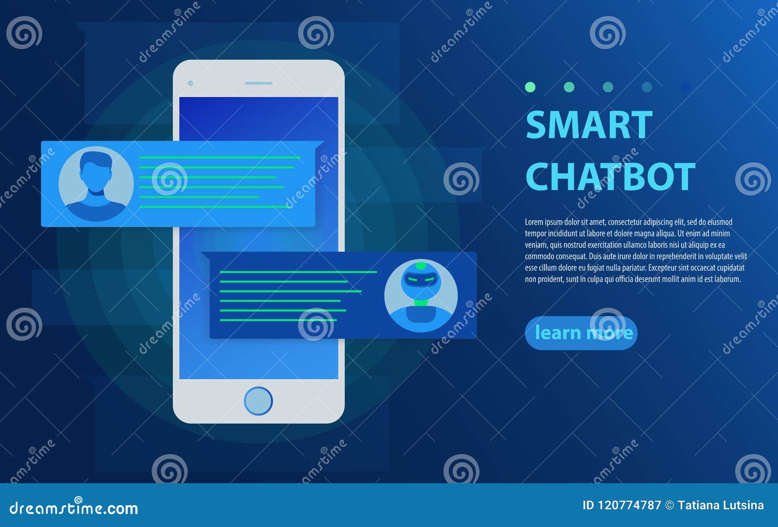 Chatbot and Future Marketing Concept. Person Chatting with Chat Bot in ...