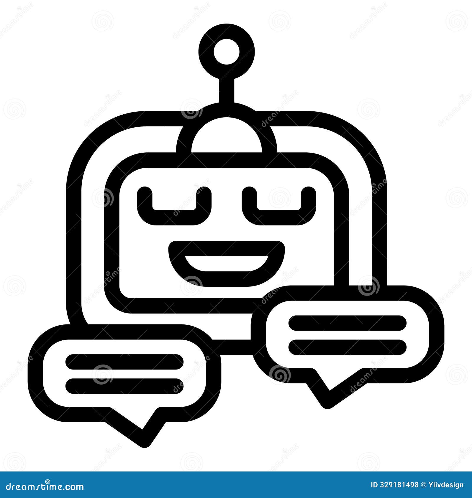 Chatbot Having Conversation Using Chat Bubbles Icon Stock Illustration ...
