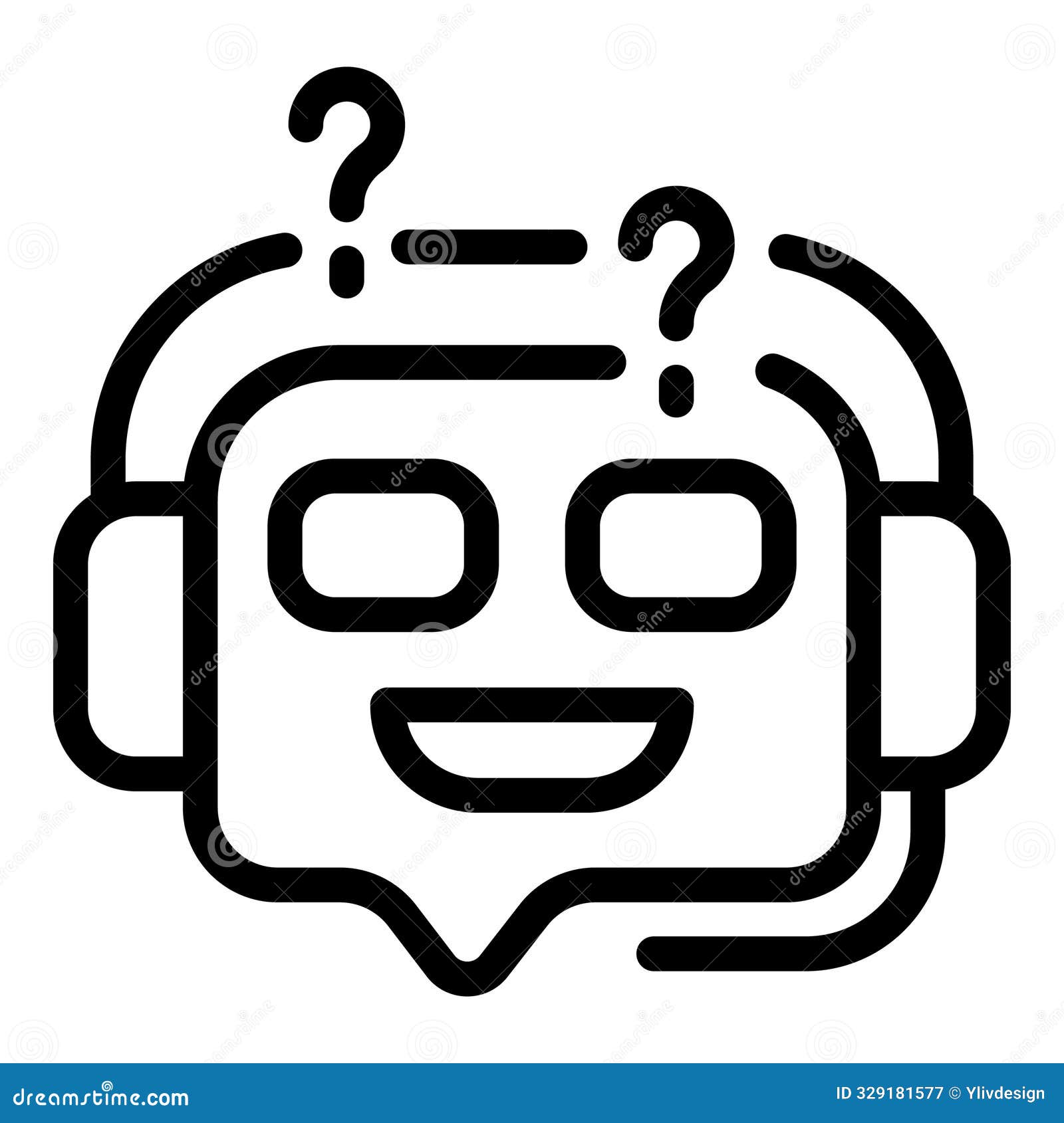 Chatbot Having Doubts while Smiling Icon Outline Style Stock Vector ...