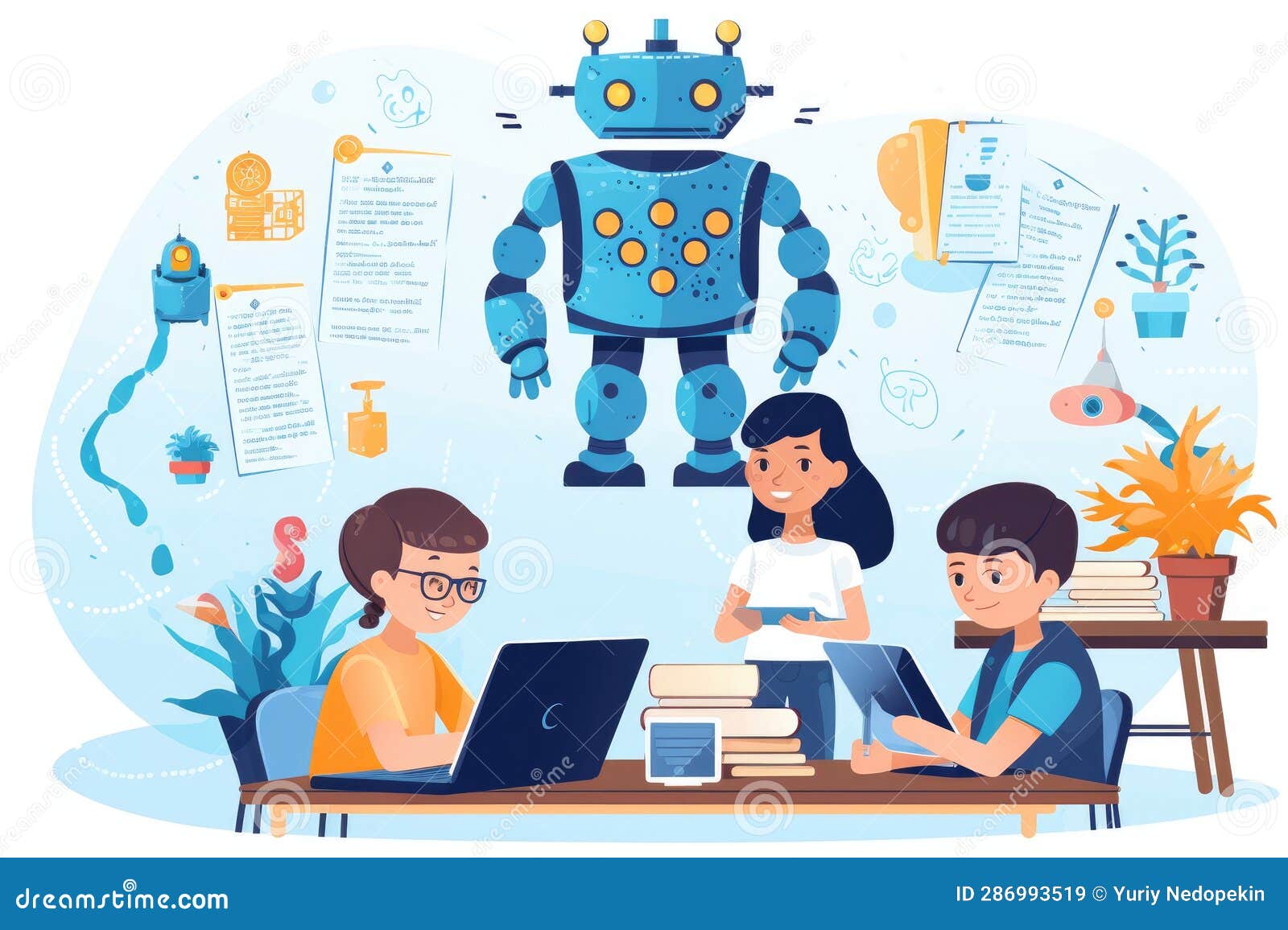 The Chatbot Helps the Student Find Information and Write an Essay Stock ...