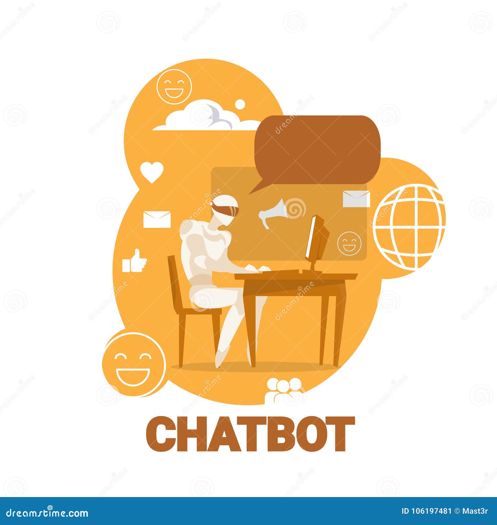 Chatbot Icon Chatter Bot Robot Support Modern Technology Concept Stock ...
