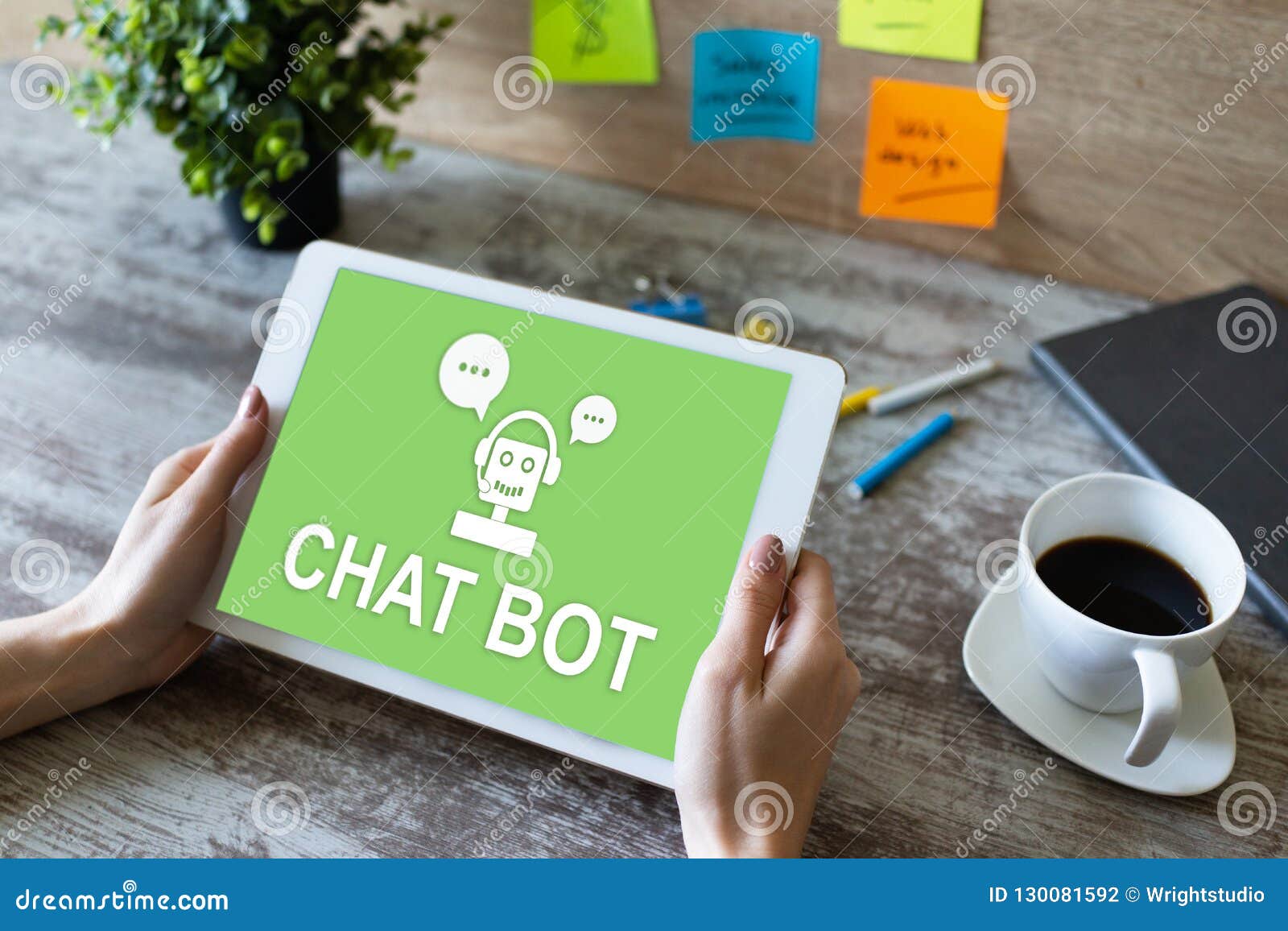 Chatbot Icon on Device Screen. Customer Support Automation Concept ...