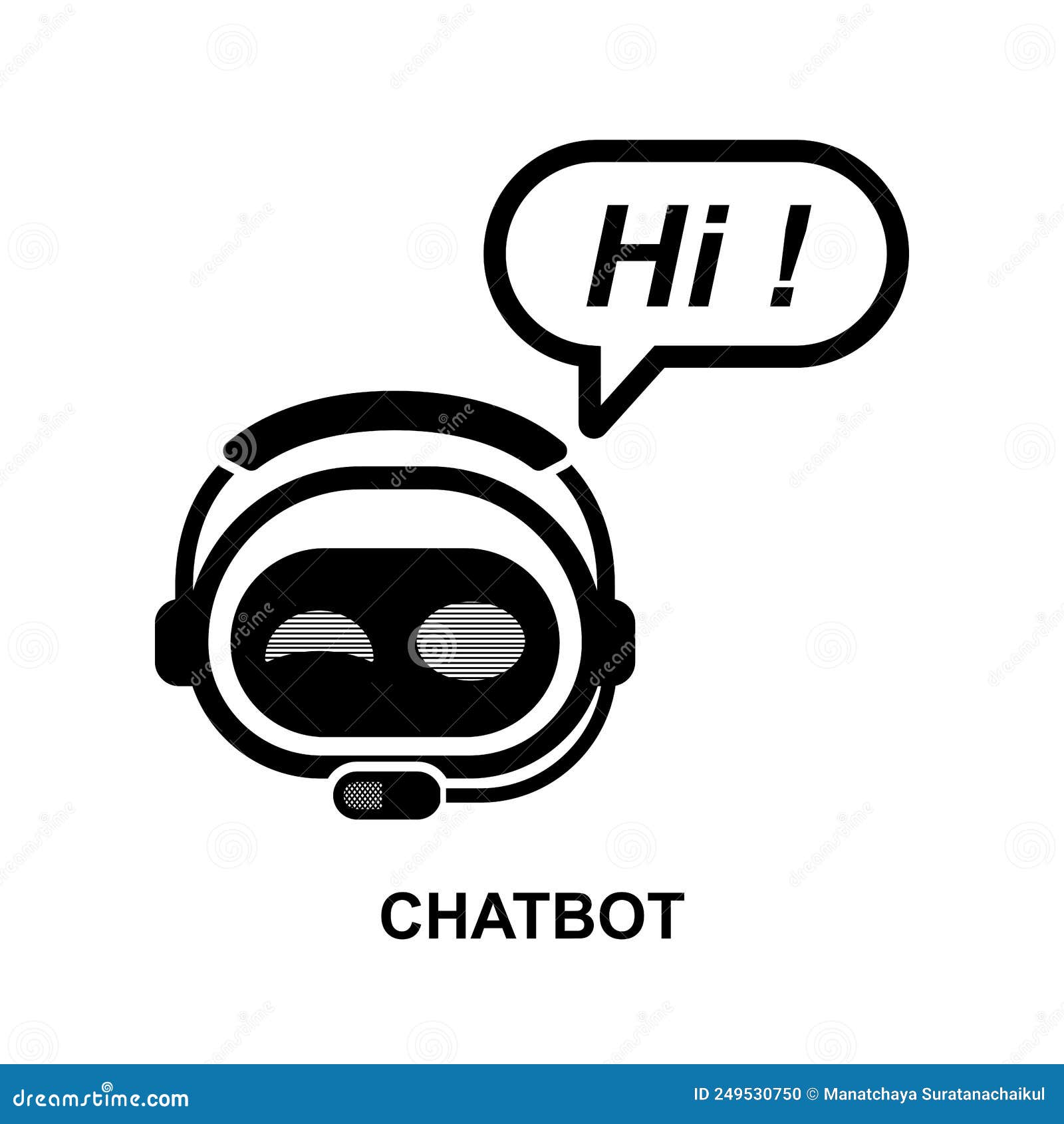 Chatbot Icon Isolated on White Background Stock Illustration ...