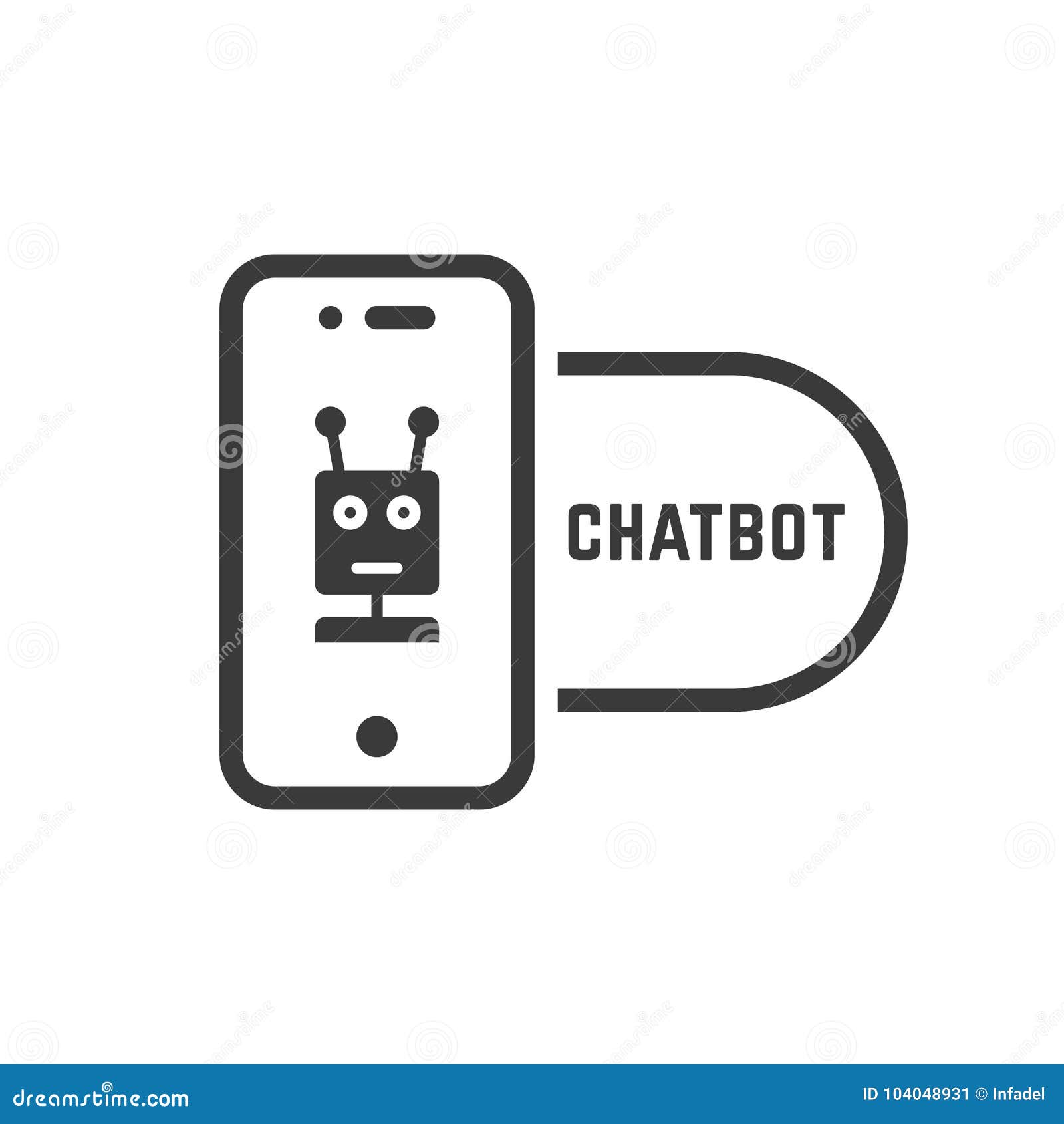 Chatbot Icon Like Linear Black Phone Stock Vector - Illustration of ...
