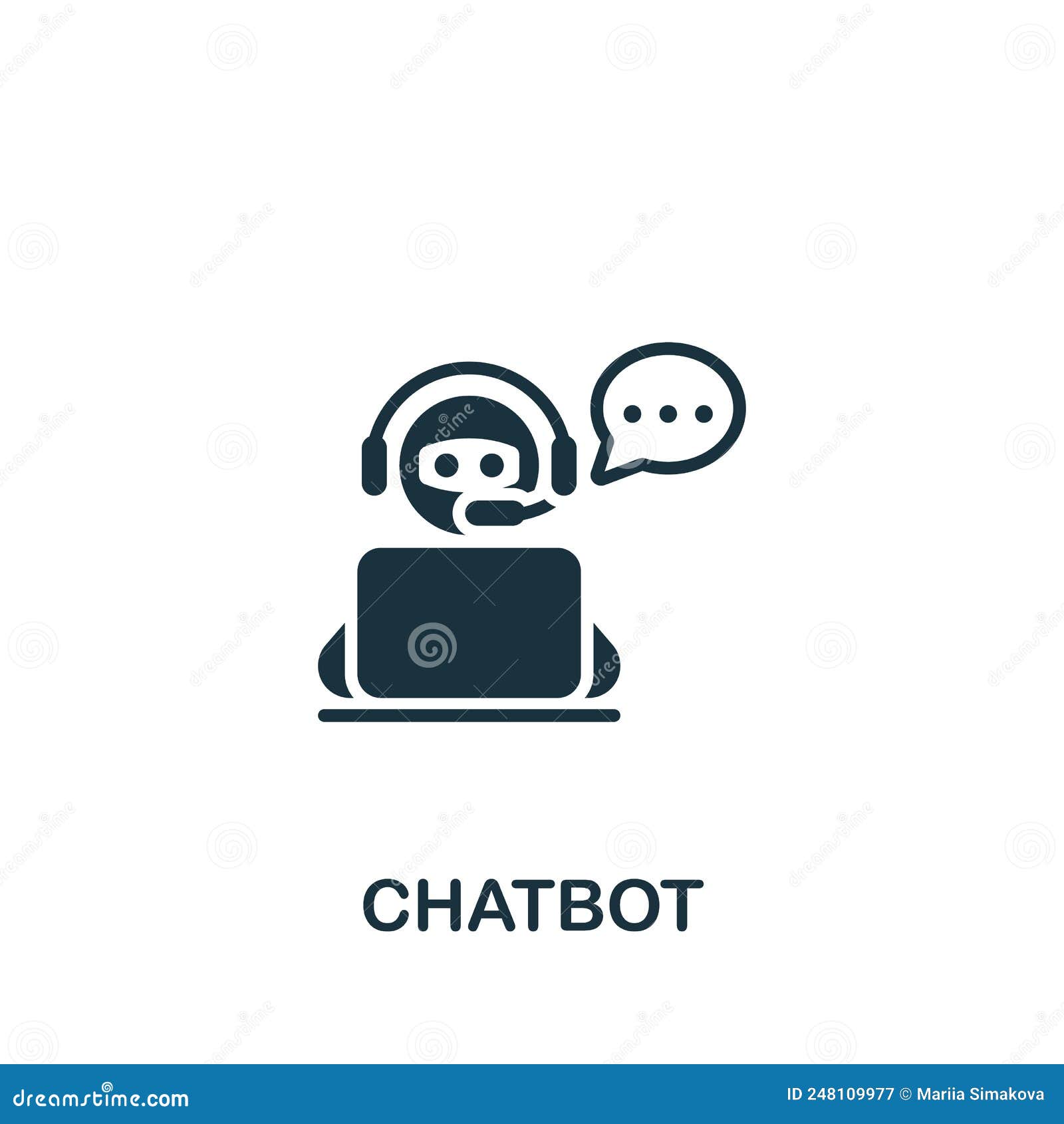 Chatbot Icon. Monochrome Simple Streaming Icon for Templates, Web ...