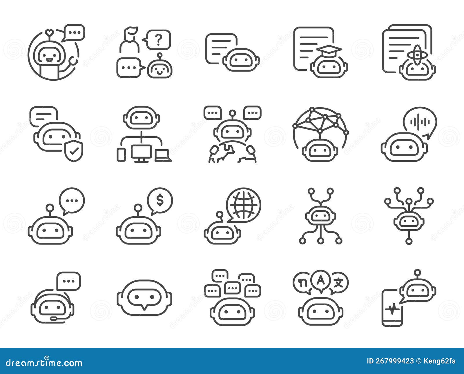 Chatbot Icon Set. Cute Smiling Robots. Modern Flat Style Cartoon ... Chatbot Icon Set. Cute Smiling Robots. Modern Flat Style Cartoon ...