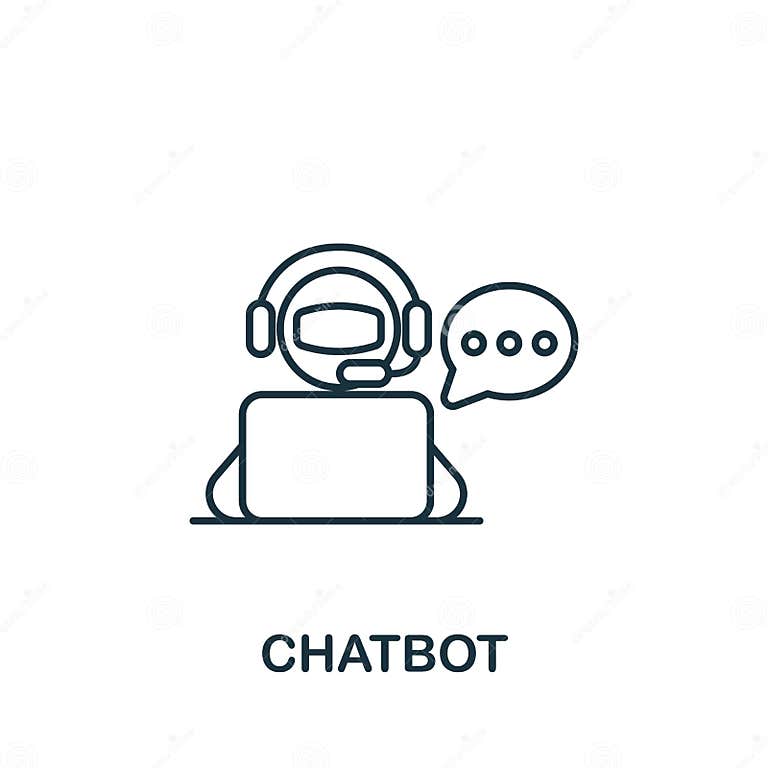 Chatbot Icon. Line Simple Streaming Icon for Templates, Web Design and ... Chatbot Icon. Line Simple Streaming Icon for Templates, Web Design and ...