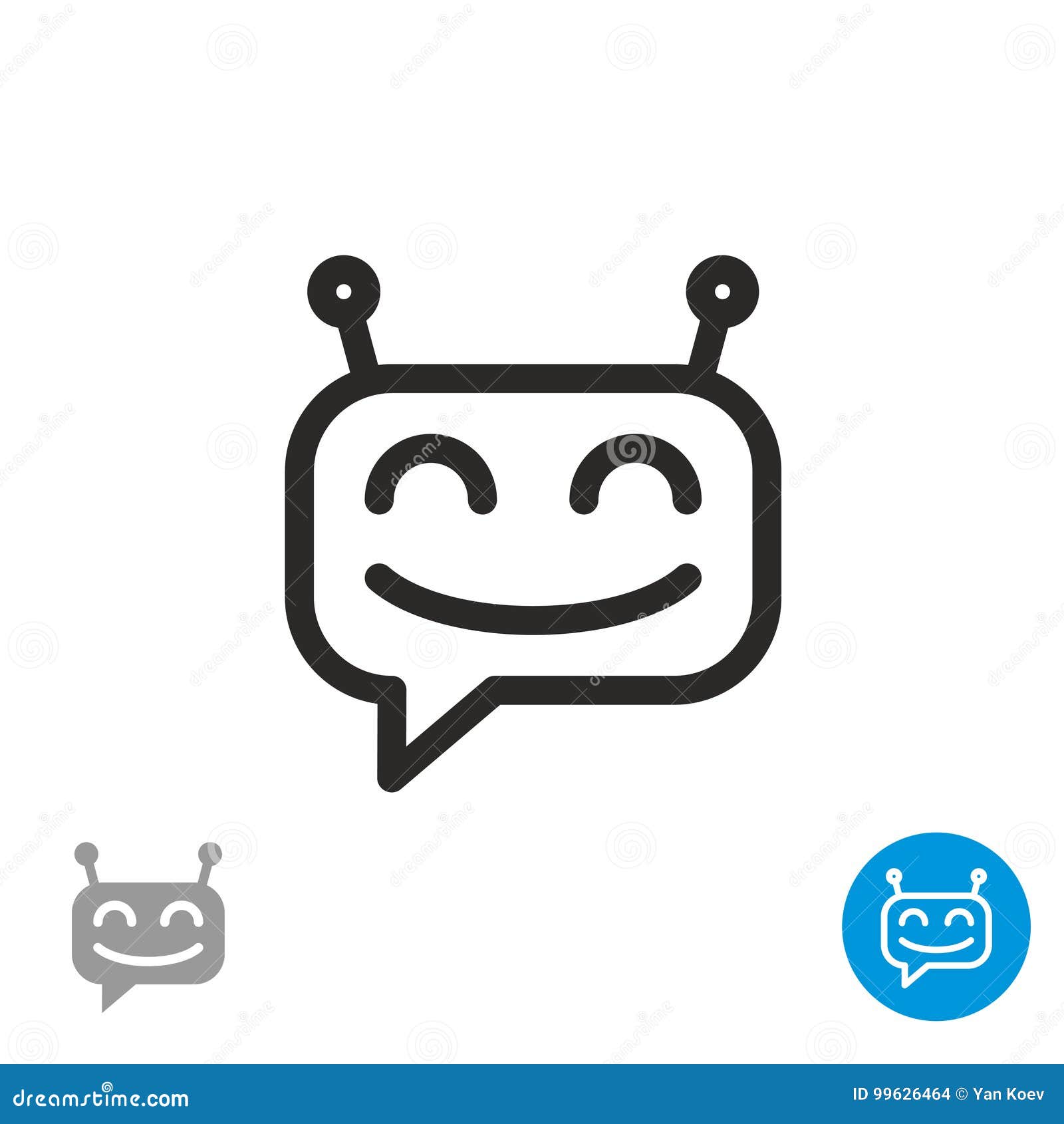 Chatbot Icon. Simple Robot Head Picture. Stock Vector - Illustration of ...