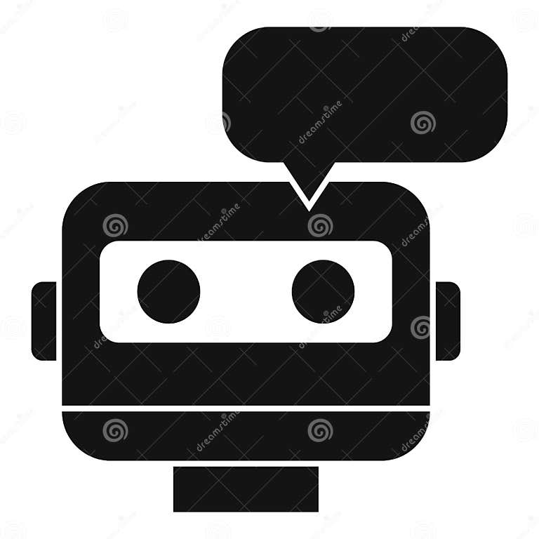 Chatbot icon, simple style stock vector. Illustration of chatbot ...