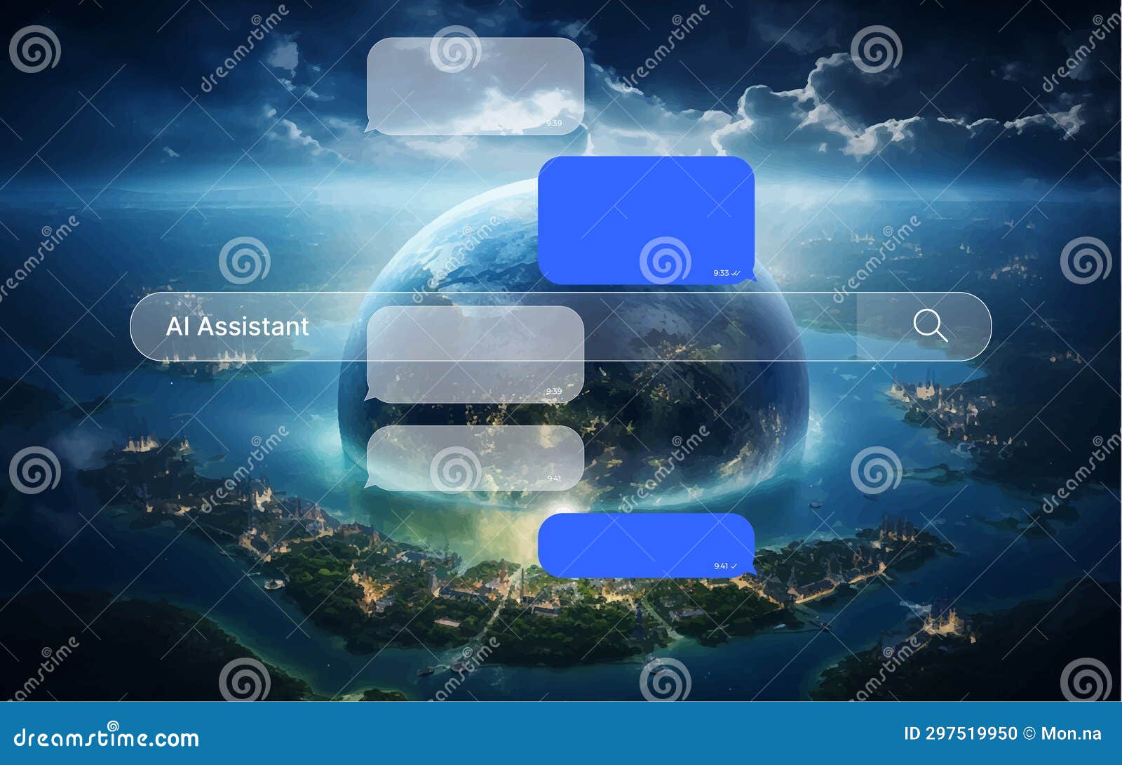 Chatbot Illustration Template, AI Chat Technology Communication, Futuristic Robot Chat, AI Deep ...