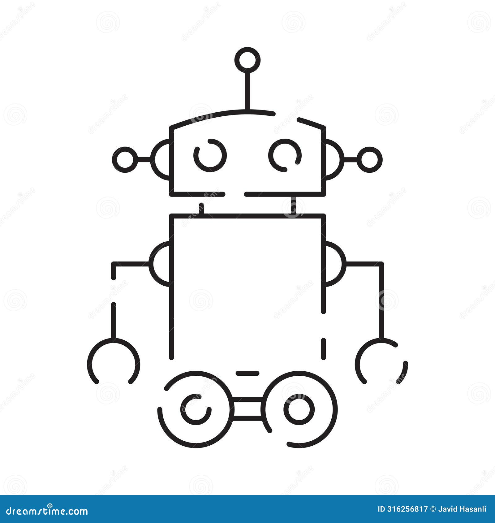 Chatbot Line Icon. Humanoid Robot. Personal Voice Assistance. Smart ...