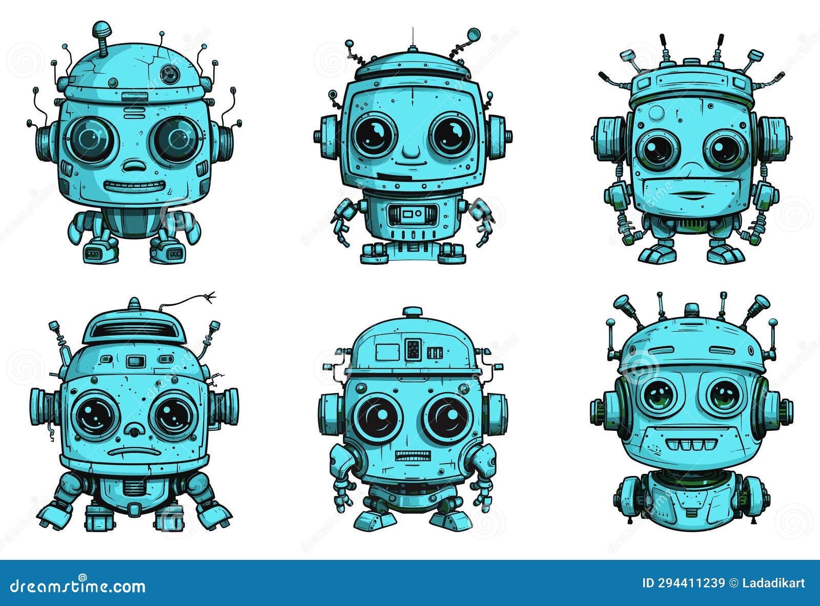 Chatbot Mascot Set. Chat Bot Service Robot Technology Helper Character ...