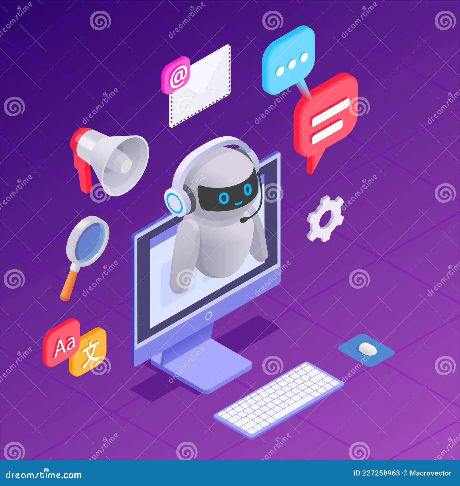 Chatbot Messenger Flowchart Cartoon Vector | CartoonDealer.com #230947887