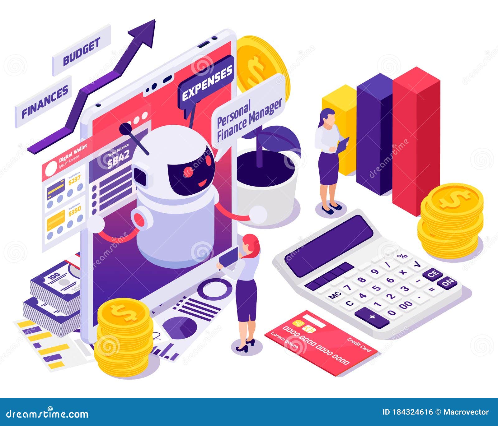 Chatbot Messenger Isometric Composition Stock Vector - Illustration of ...
