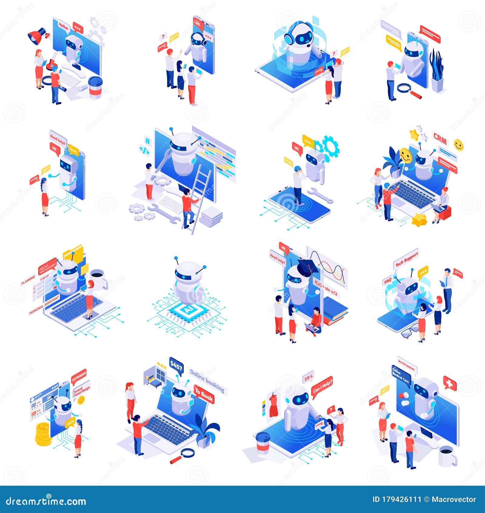 Chatbot Messenger Flowchart Cartoon Vector | CartoonDealer.com #230947887