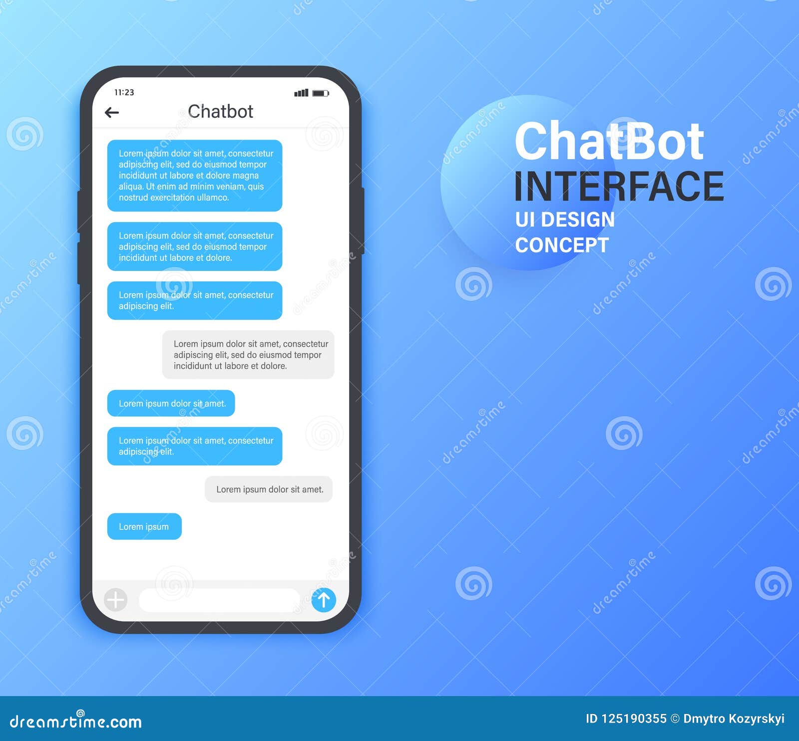 Chatbot Mobile UI Design Concept. Sms Messenger. Online Conversation ...