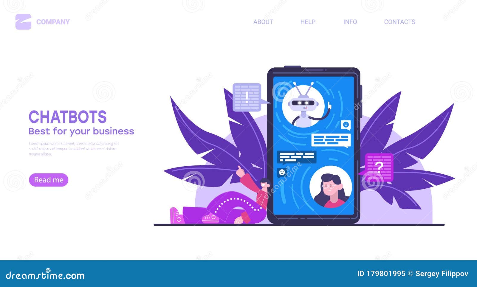 Chatbot Online Training Science Teacher Bot Banner Concept. Stock ...