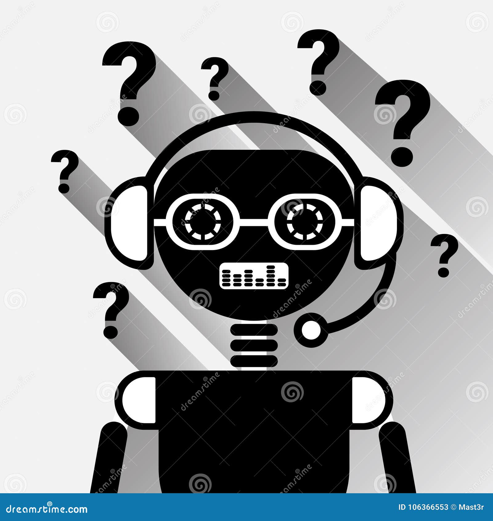 Chatbot with Question Mark Icon Concept Black Chat Bot or Chatterbot ...