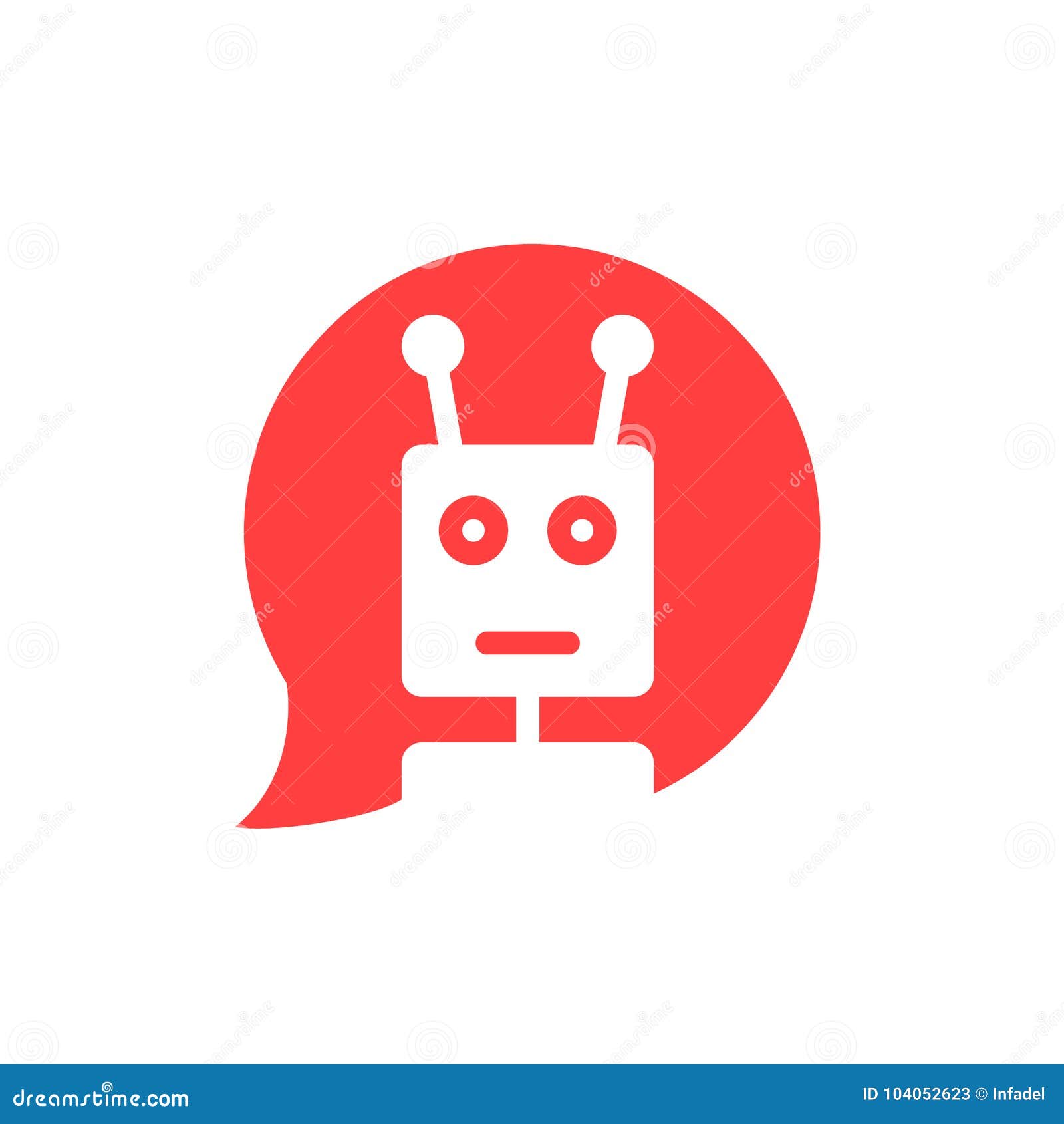 Chatbot in Red Speech Bubble Stock Vector - Illustration of chatterbot ...