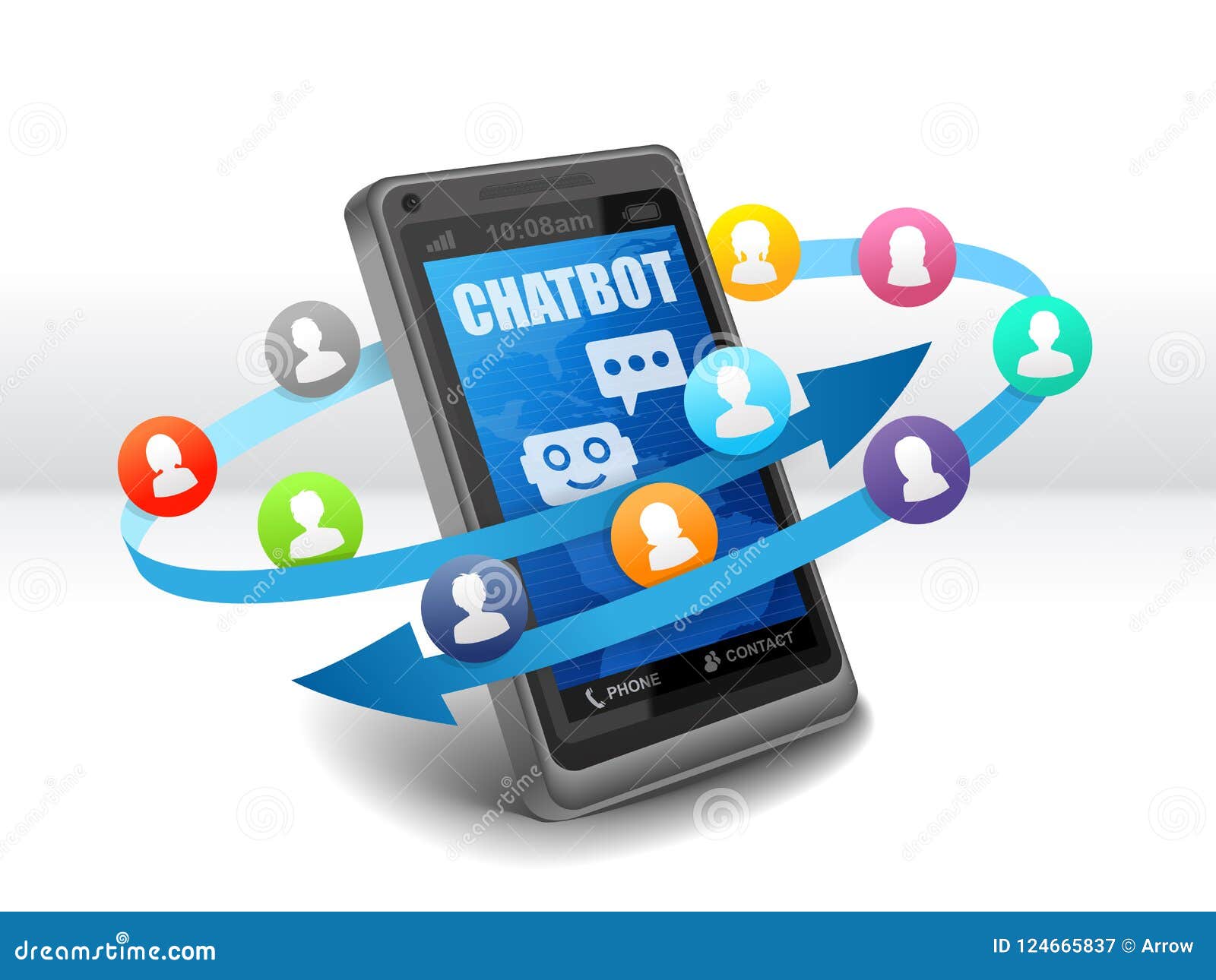 Chatbot Robo Advisor Conversation with Speech Bubbles on Mobile Stock ...