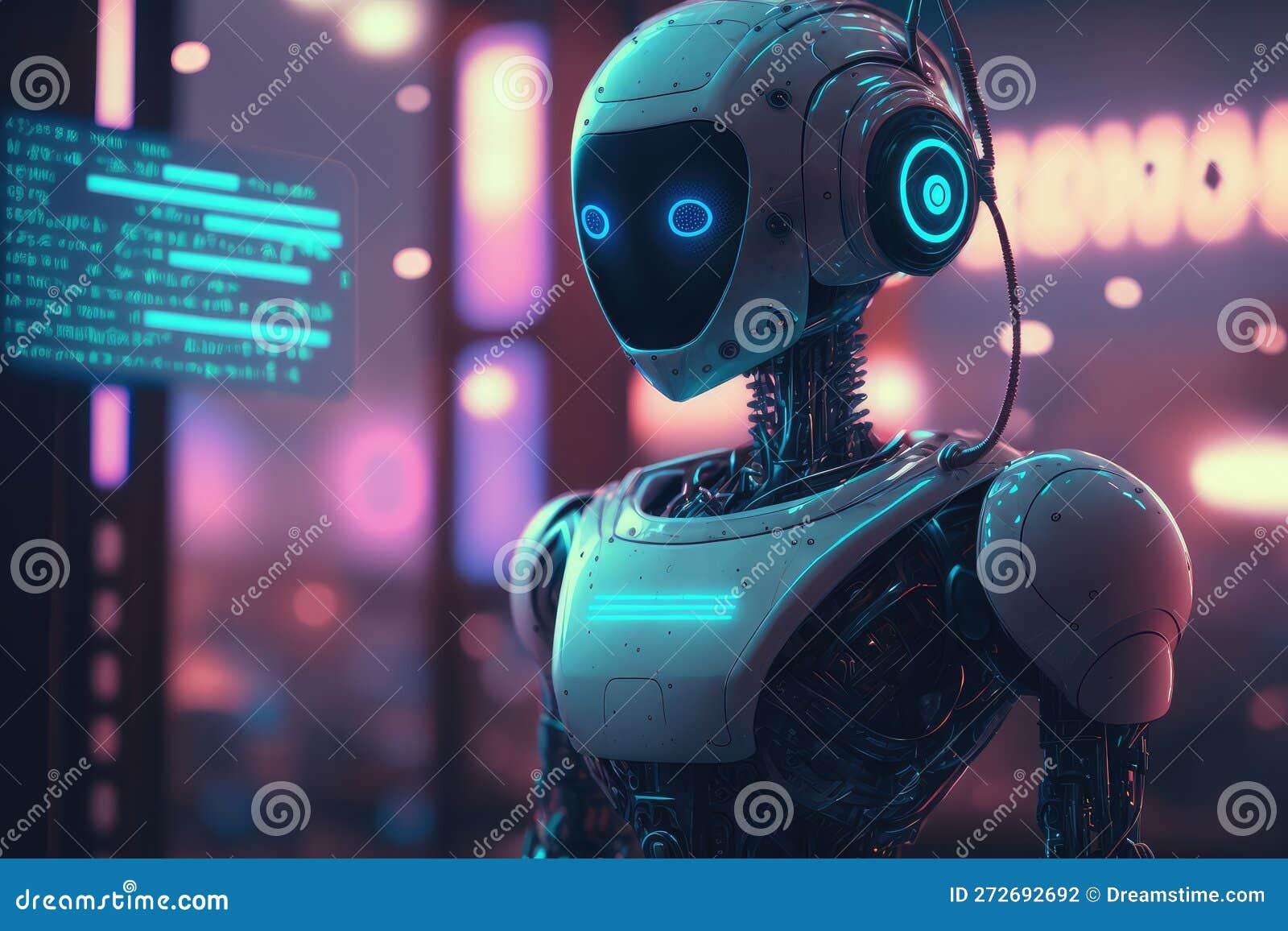 Chatbot Robot Answering Questions and Providing Information in ...