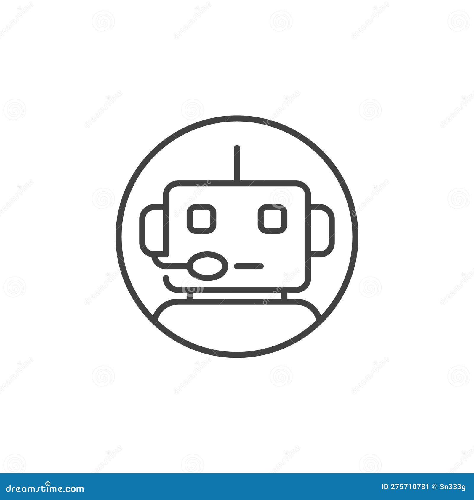 Chatbot Robot Circle Vector Concept Line Icon or Sign Stock ...