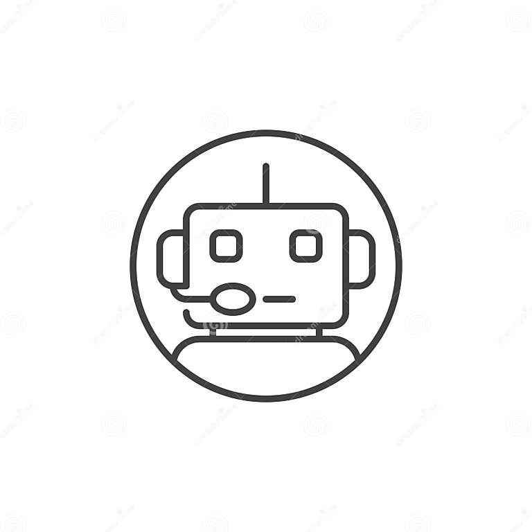 Chatbot Robot Circle Vector Concept Line Icon or Sign Stock ...