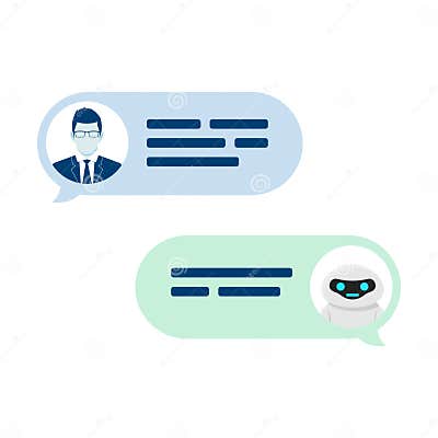 Chatbot Robot Concept. Dialog Help Service. User Ask Question and Bot ...