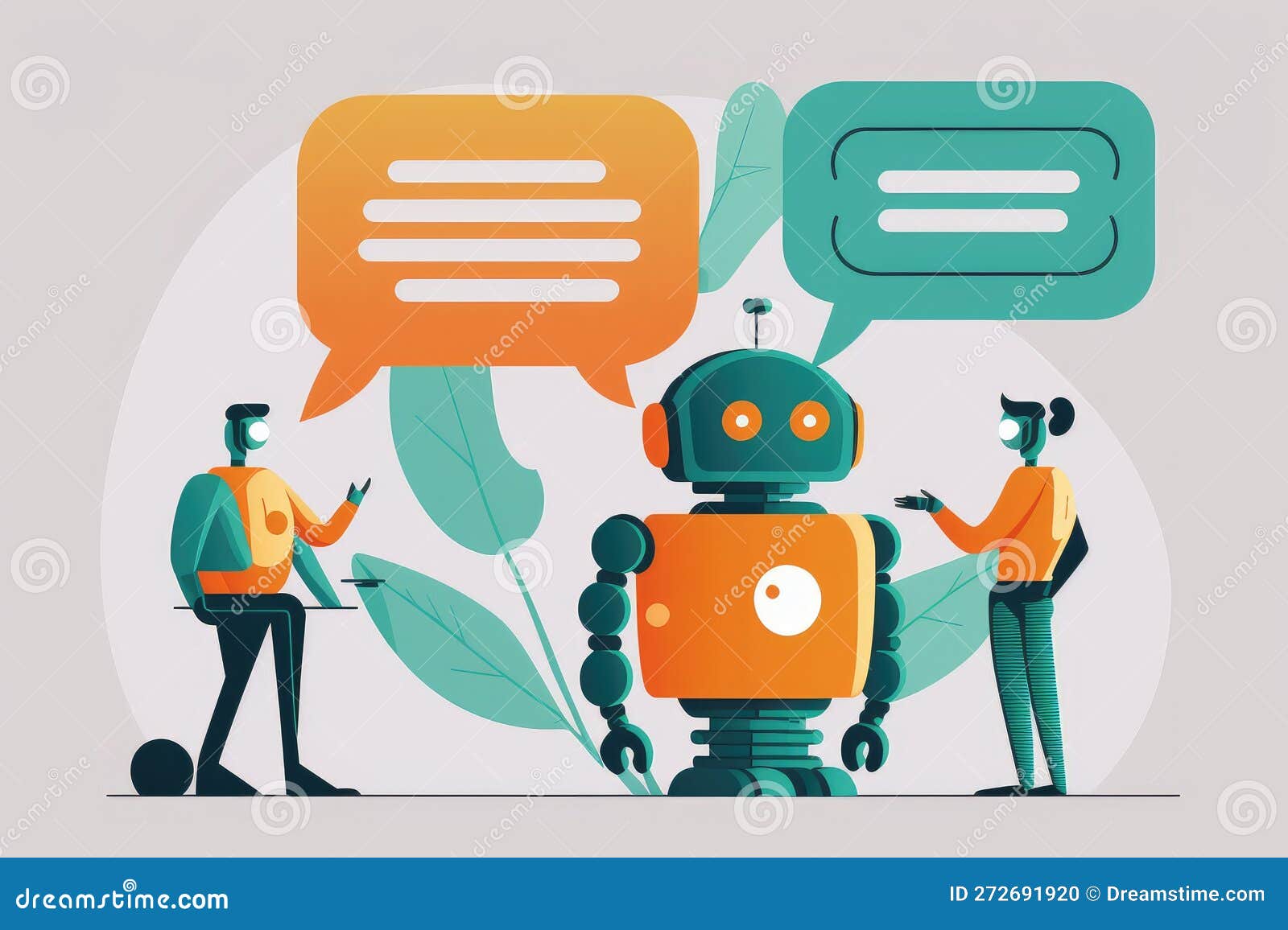 Chatbot Robot Conversing with Customer, Answering Questions and ...