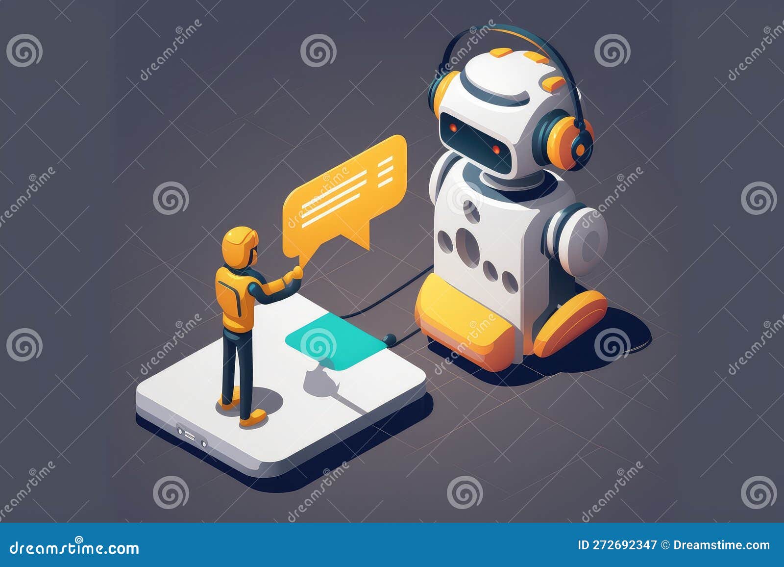 Chatbot Robot Helping Customer with Technical Support Issue, Solving ...