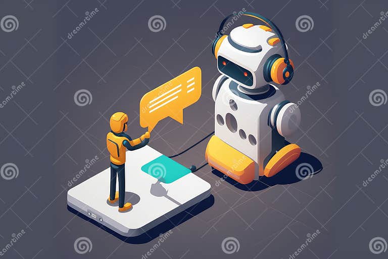 Chatbot Robot Helping Customer with Technical Support Issue, Solving ...