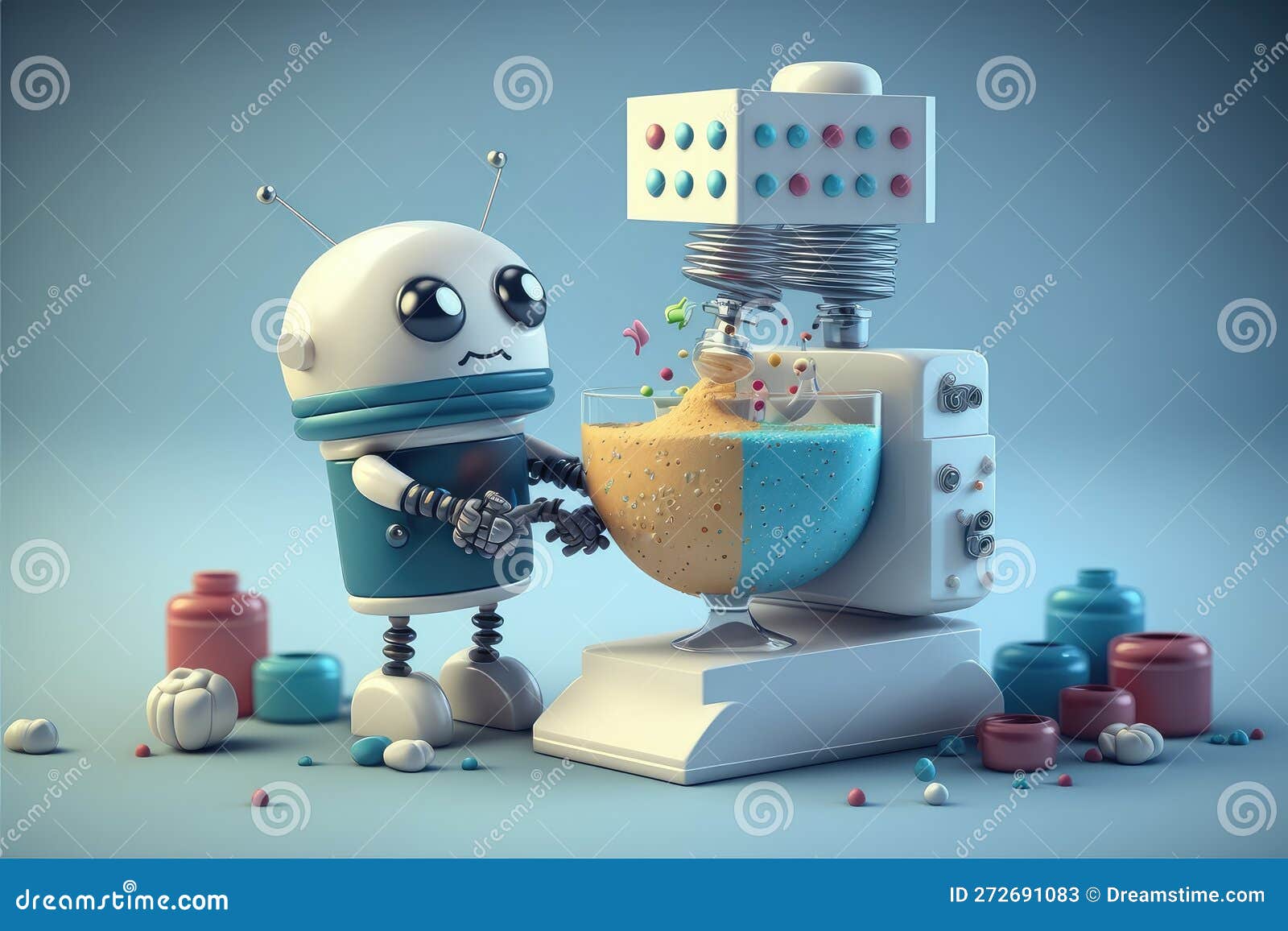 Chatbot Robot, Mixing Different Ingredients in the Laboratory, Creating ...